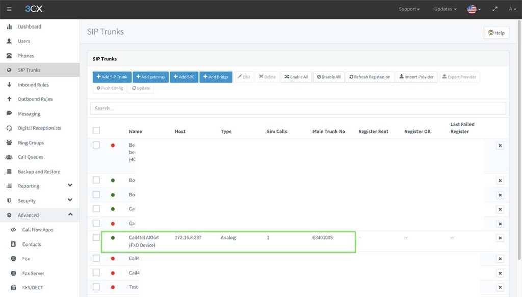 3CX Appliance Configuration - SBC & Gateway
