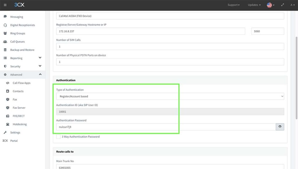 3CX Appliance Configuration - SBC & Gateway