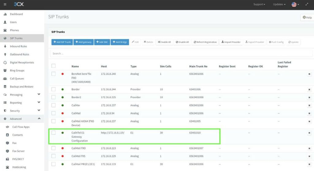Configuring the 3CX E1 Gateway - Call4tel