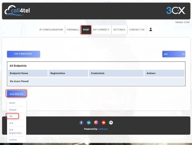 TM MPLS Line configuration with NX-32 VoIP Gateway