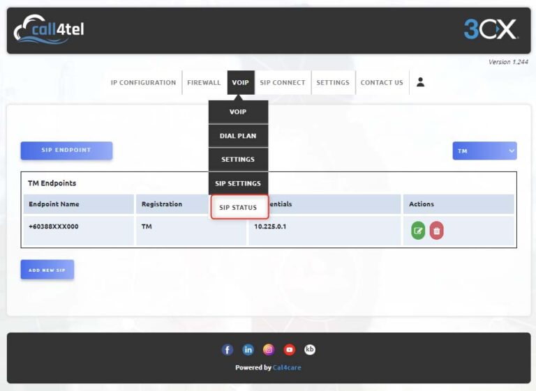 TM MPLS Line configuration with NX-32 VoIP Gateway